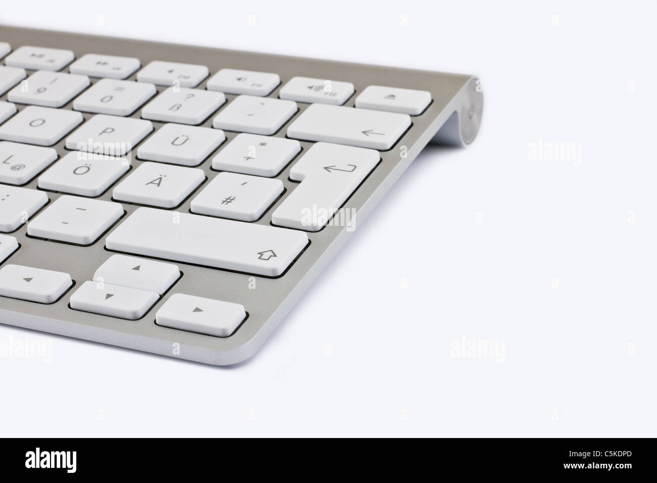 Computer keyboard with white keys Stock Photo - Alamy