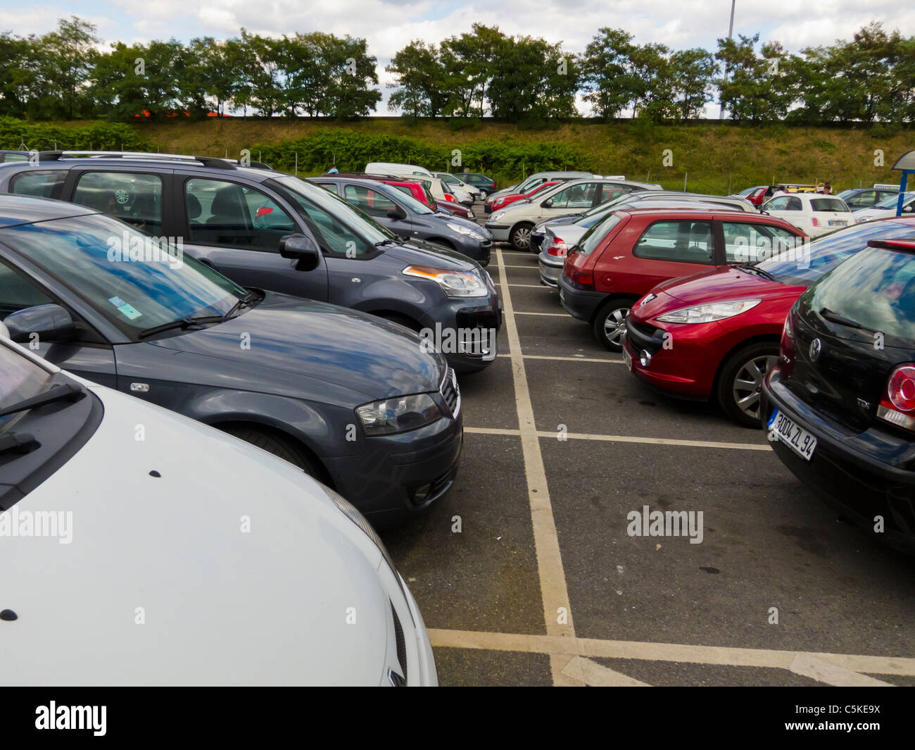 Creteil, France, Parking Lot, Many Cars, Shopping Center, scene Stock ...