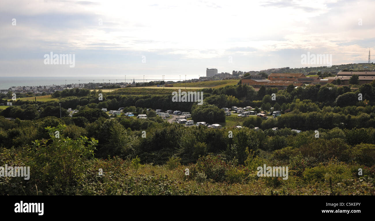 Caravan holiday site below Sheepcote Valley near Brighton city centre ...