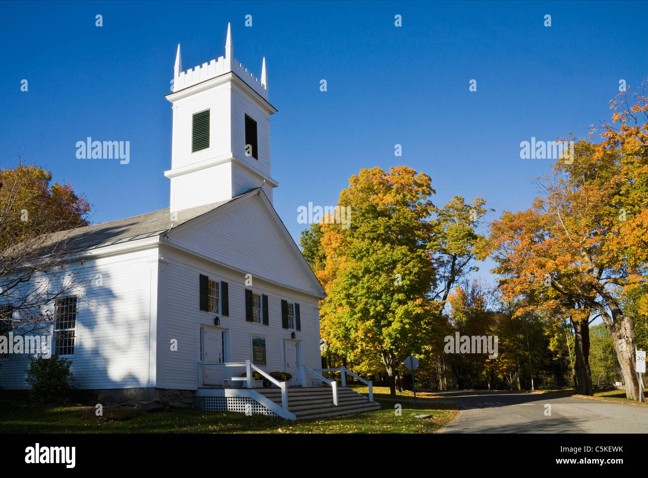 Small church steeple fall hi-res stock photography and images - Alamy