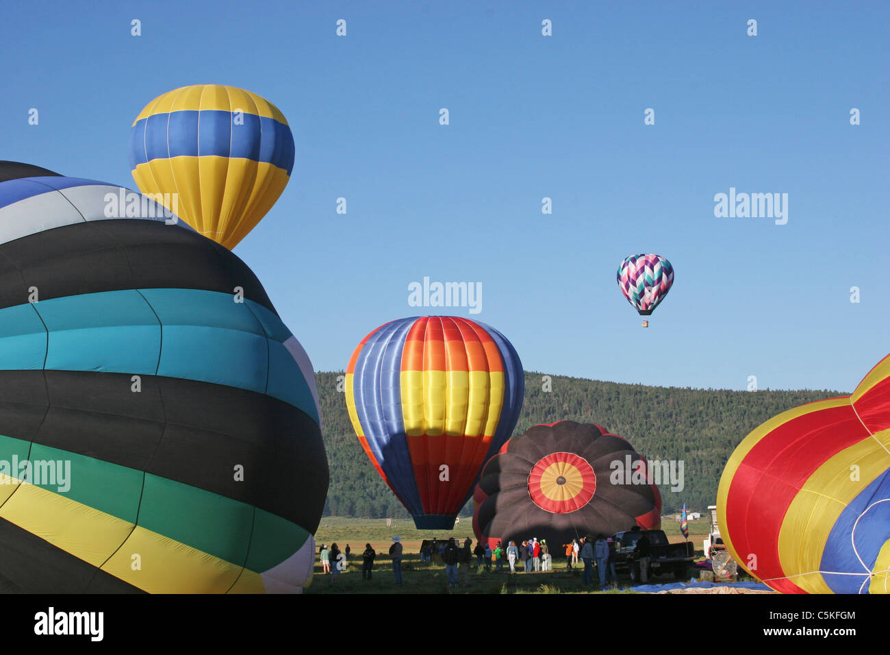 Group of Hot Air Balloons at annual balloon festival Stock Photo - Alamy