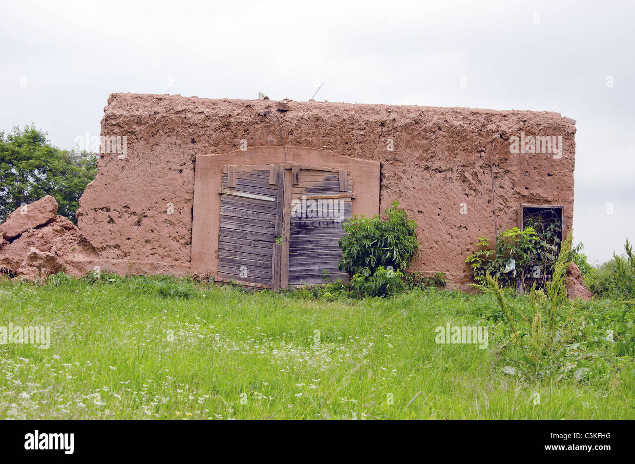 Only remains left of an ancient building. Architectural ruins Stock ...