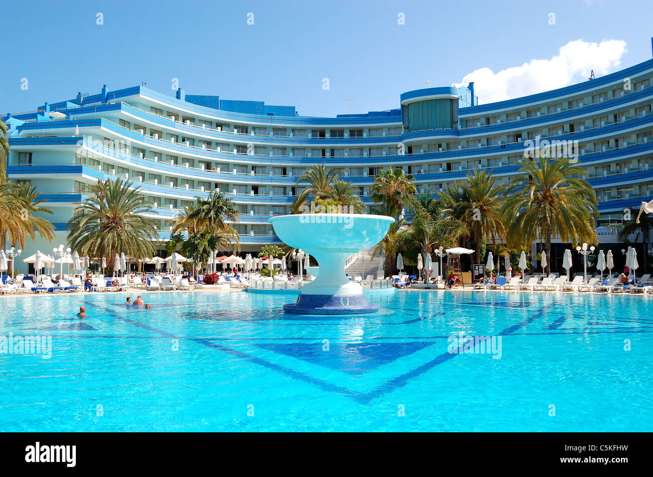 The building of "Mediterranean Palace" luxury hotel and swimming pool ...