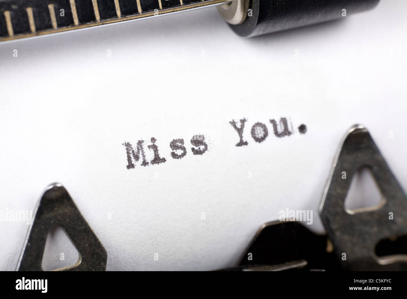 Typewriter close up shot, concept of Miss You Stock Photo - Alamy