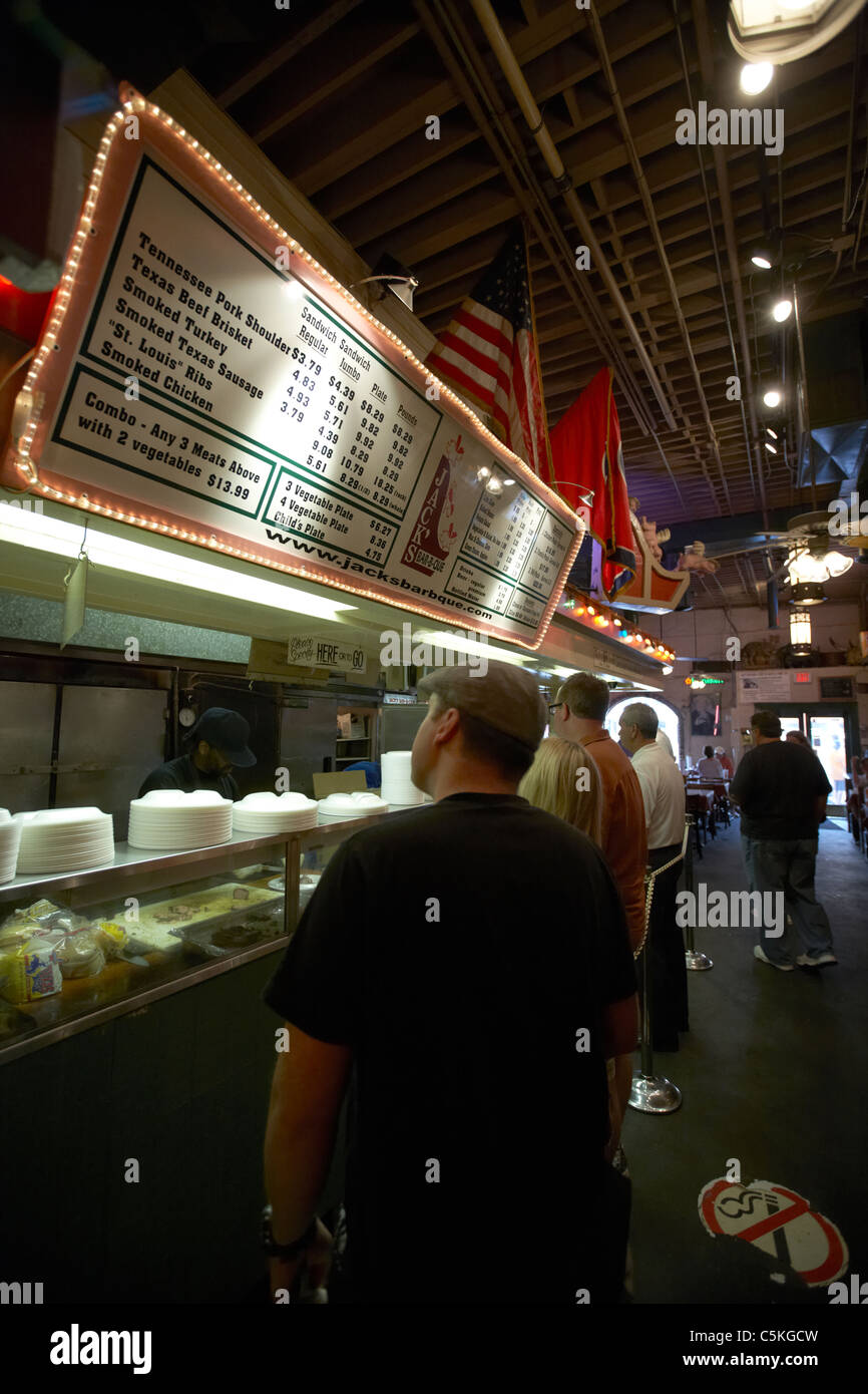 customers queue up at jacks bar-b-que nashville tennessee usa Stock ...