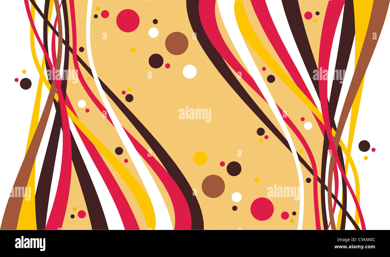 Colorful waving lines and bubbles background. Vector illustration also ...