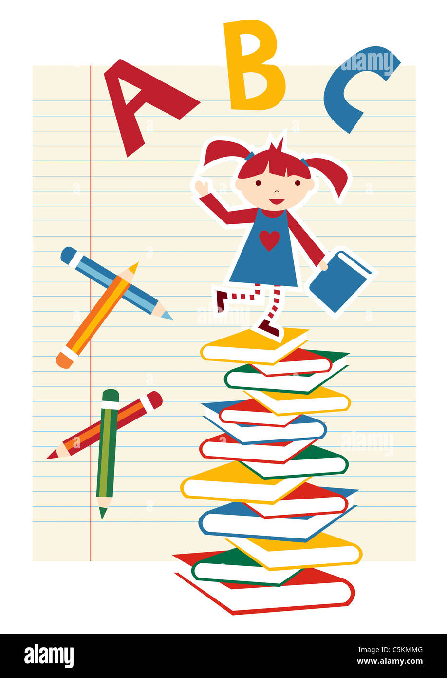 Back to school funny multicolored background Stock Photo - Alamy