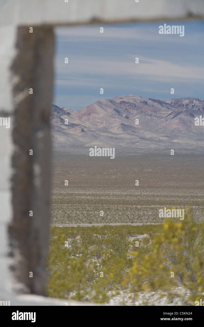 Amargosa Desert from window, Beatty, NV Stock Photo - Alamy