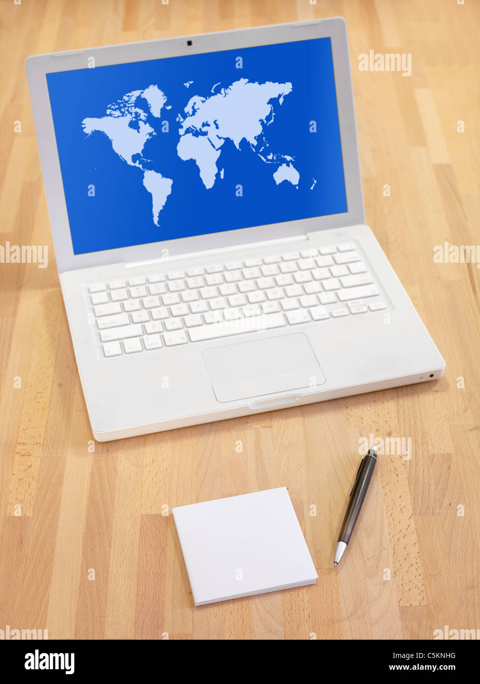 A desktop computer on a work dfesk Stock Photo - Alamy