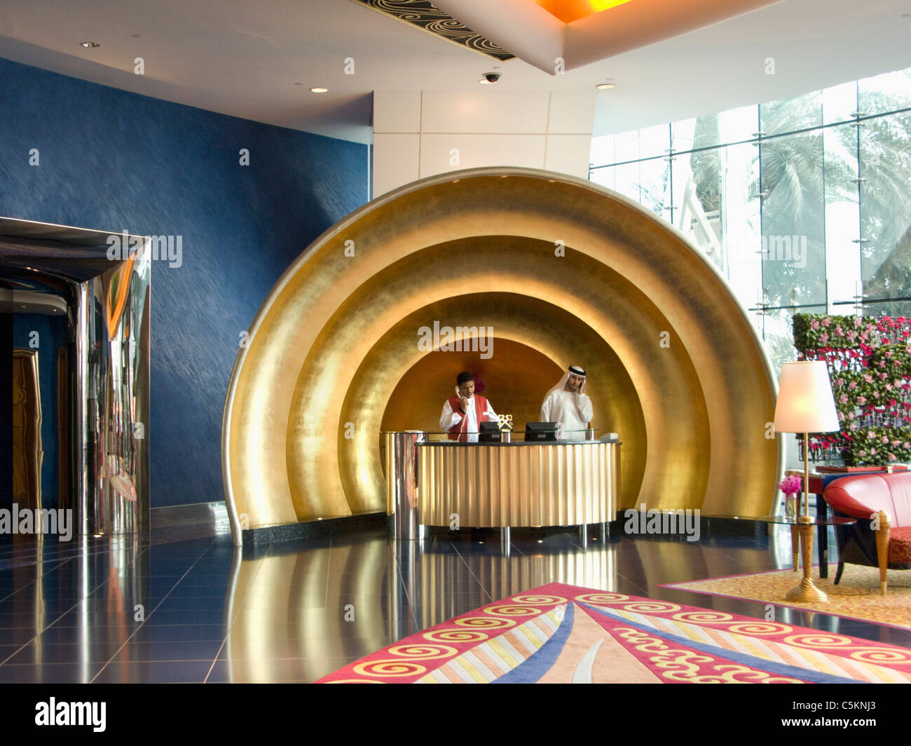 Reception desk at Burj Al Arab Hotel, Dubai, United Arab Emirates Stock ...