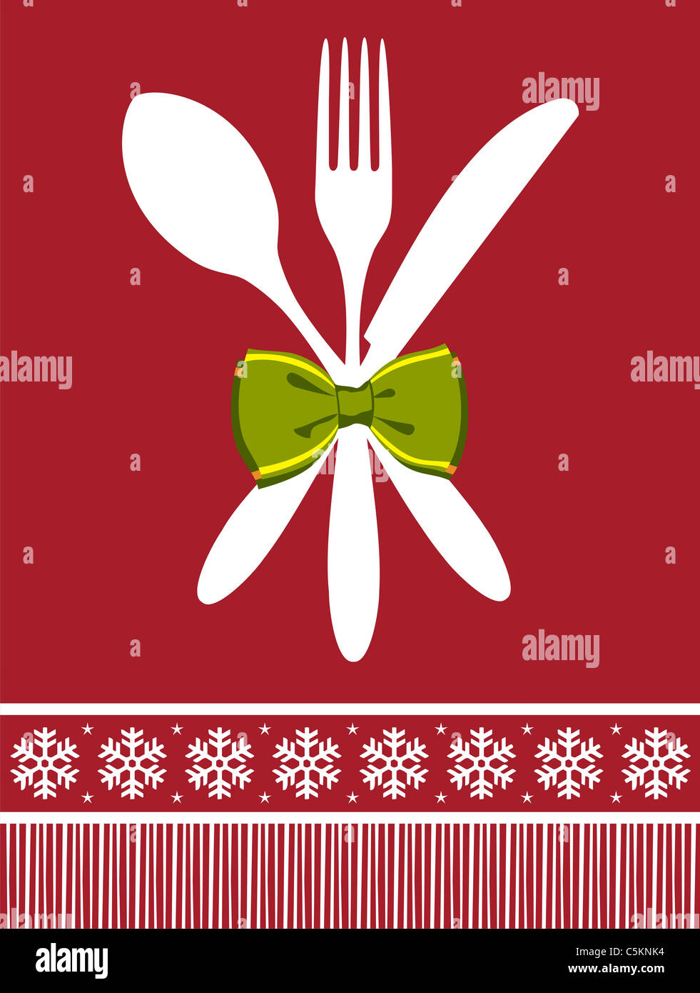 Cutlery menu design background for Christmas season. Fork, spoon and ...