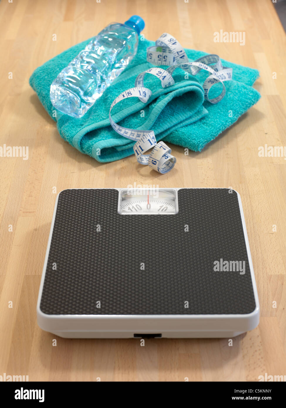 Bathroom scales isolated against a white background Stock Photo - Alamy