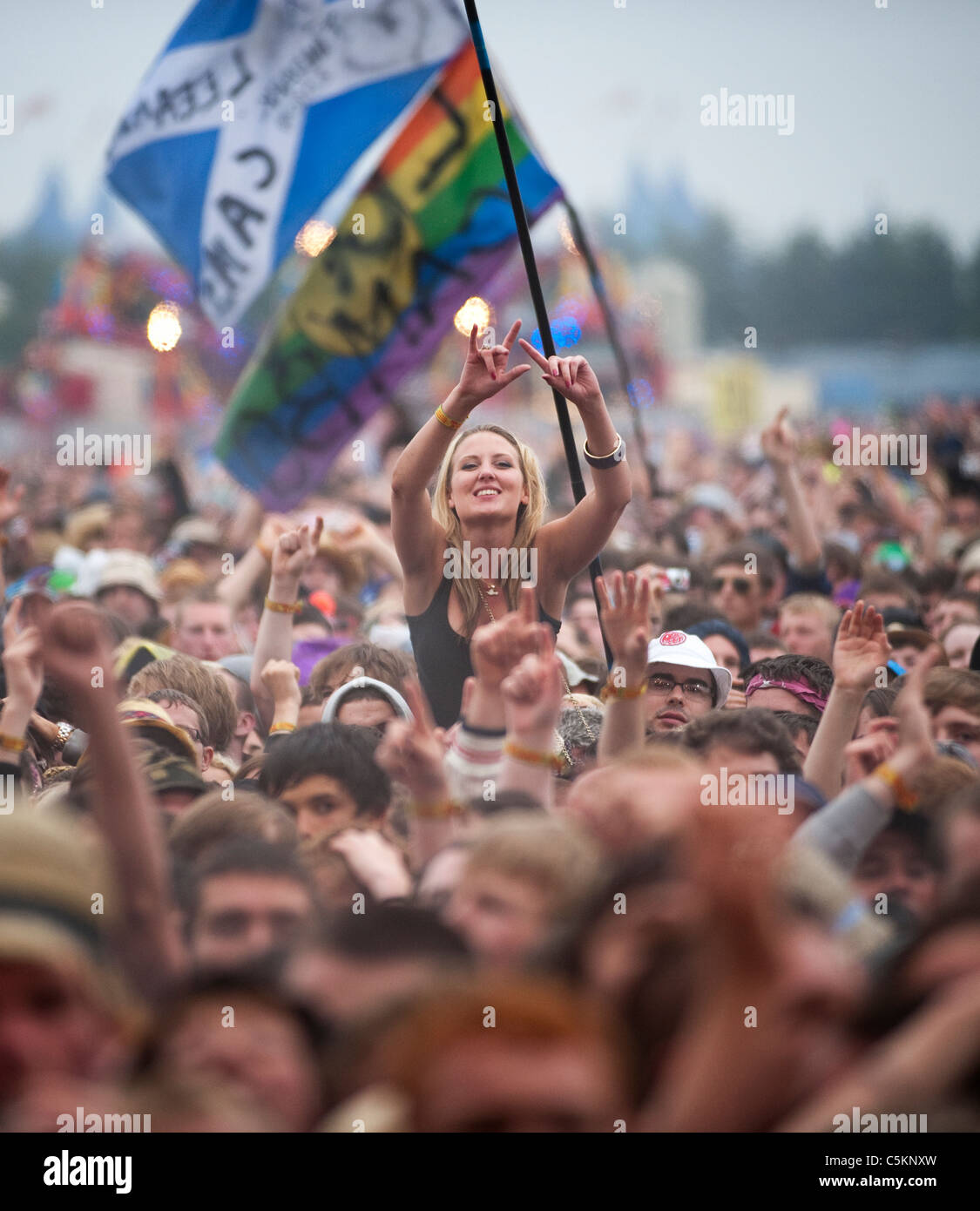 Teenage music fans at music festival Stock Photo - Alamy