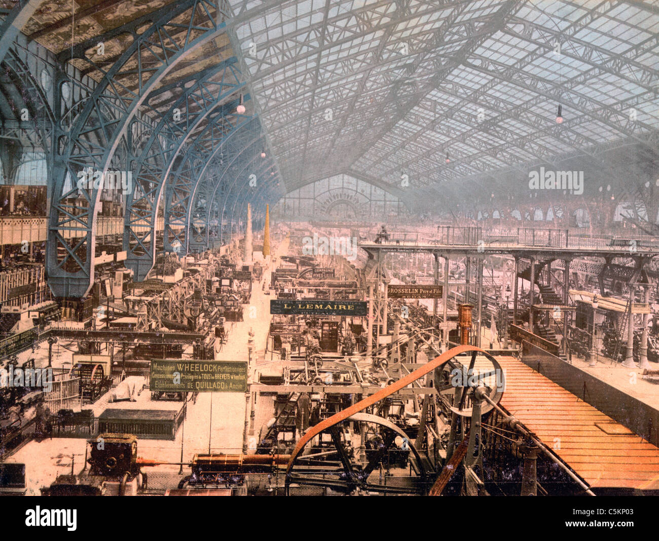 Interior view of the Gallery of Machines, Exposition universelle ...