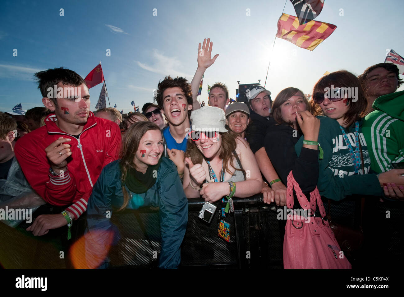 Music fans at festival Stock Photo - Alamy