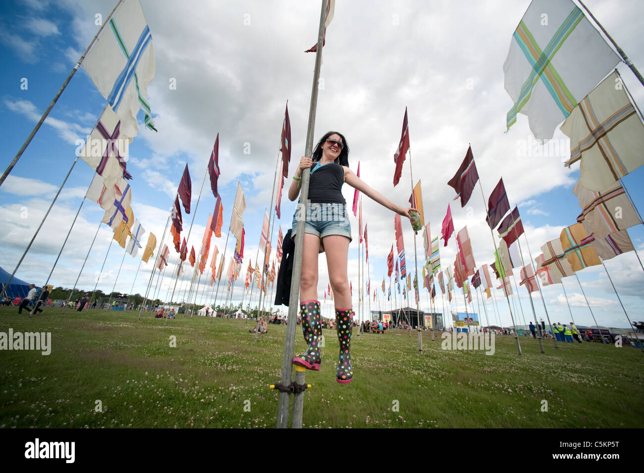 Music fan at festival Stock Photo - Alamy