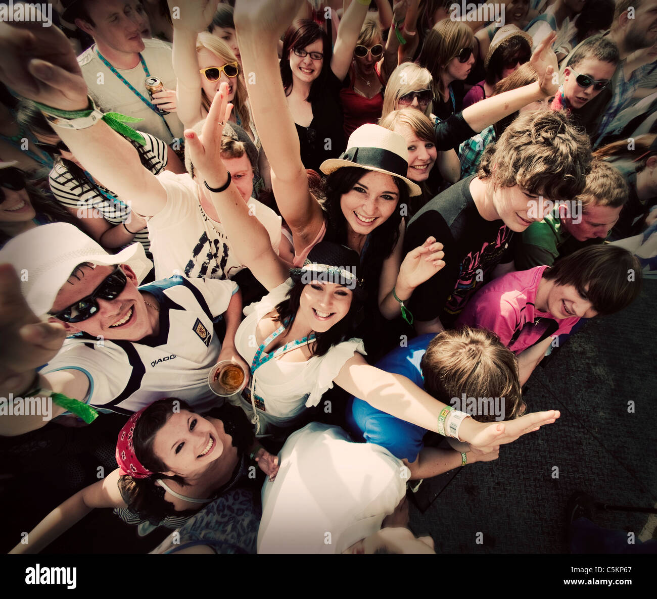 Music fans at festival Stock Photo - Alamy