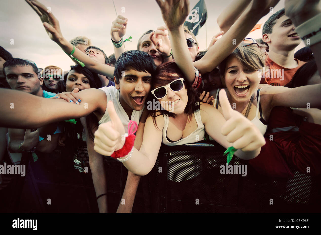 Music fans at music festival Stock Photo - Alamy
