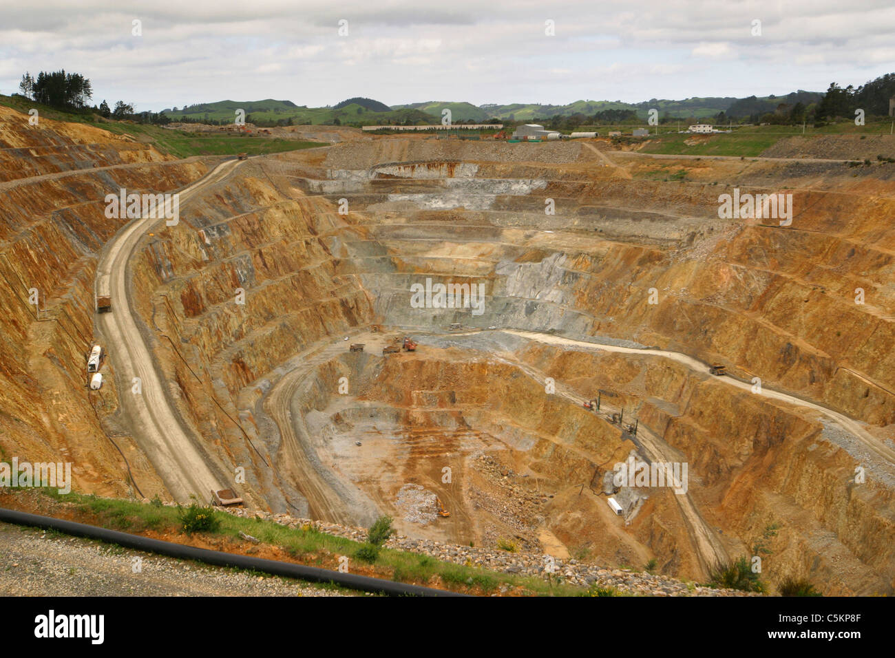 Martha opencast gold and silver mine, Waihi, New Zealand. Measures 860 ...