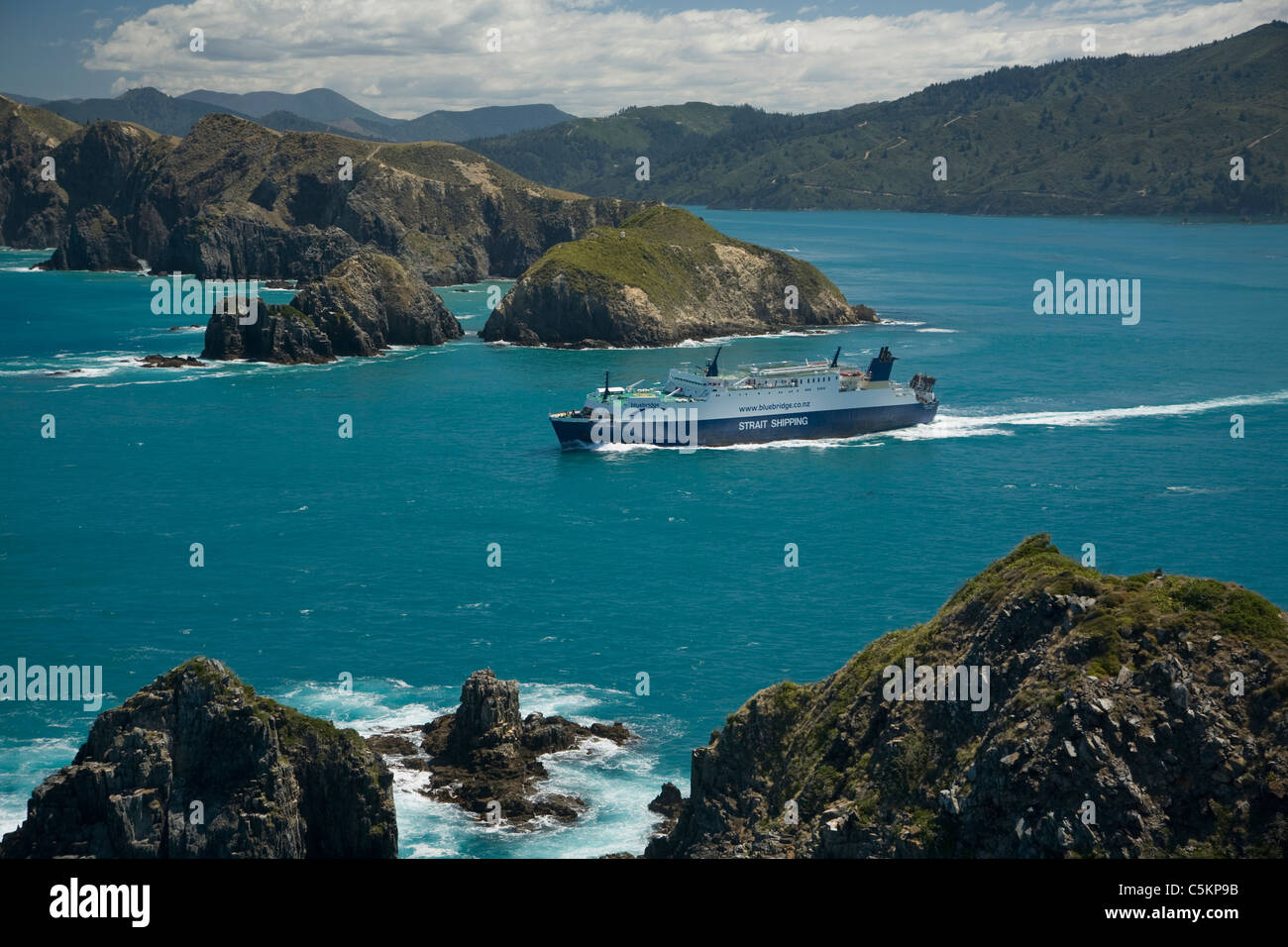 Cook Strait ferry Monte Stello of Bluebridge Ferries in entrance to ...