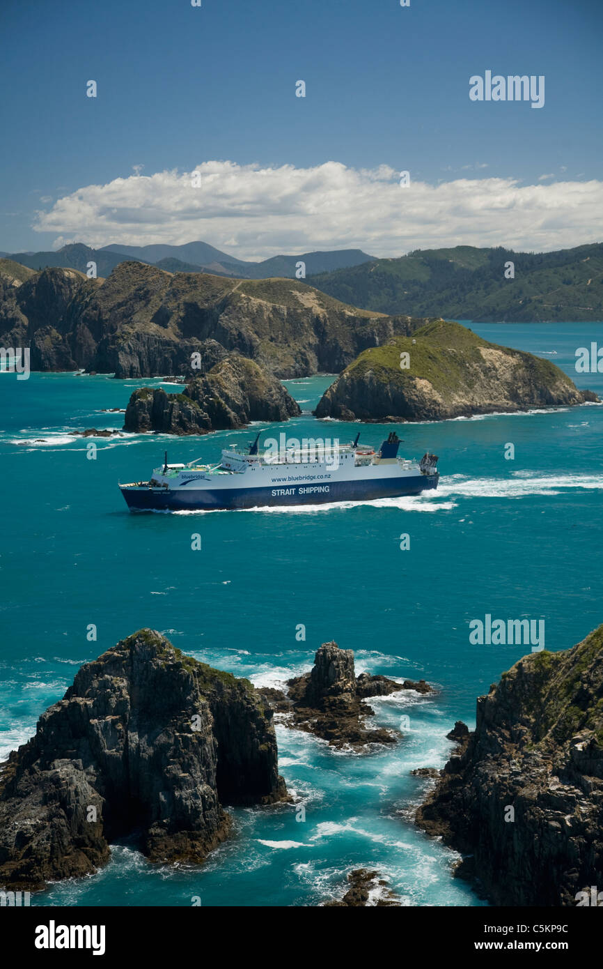 Cook Strait ferry Monte Stello of Bluebridge Ferries in entrance to ...