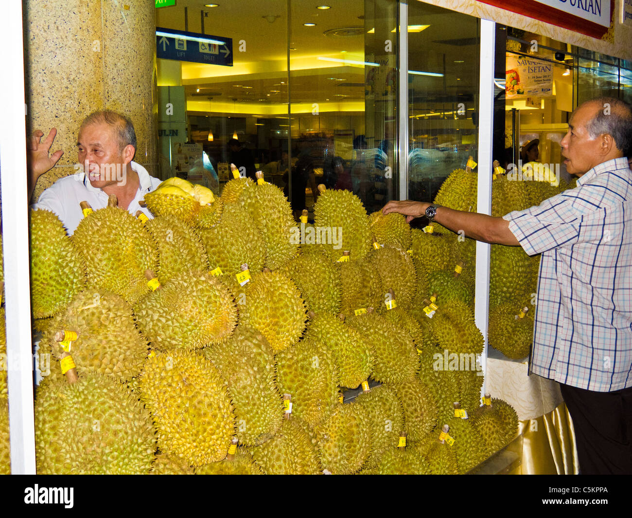 Display of Durian Fruit in Singapore on June 3, 2011 Stock Photo - Alamy