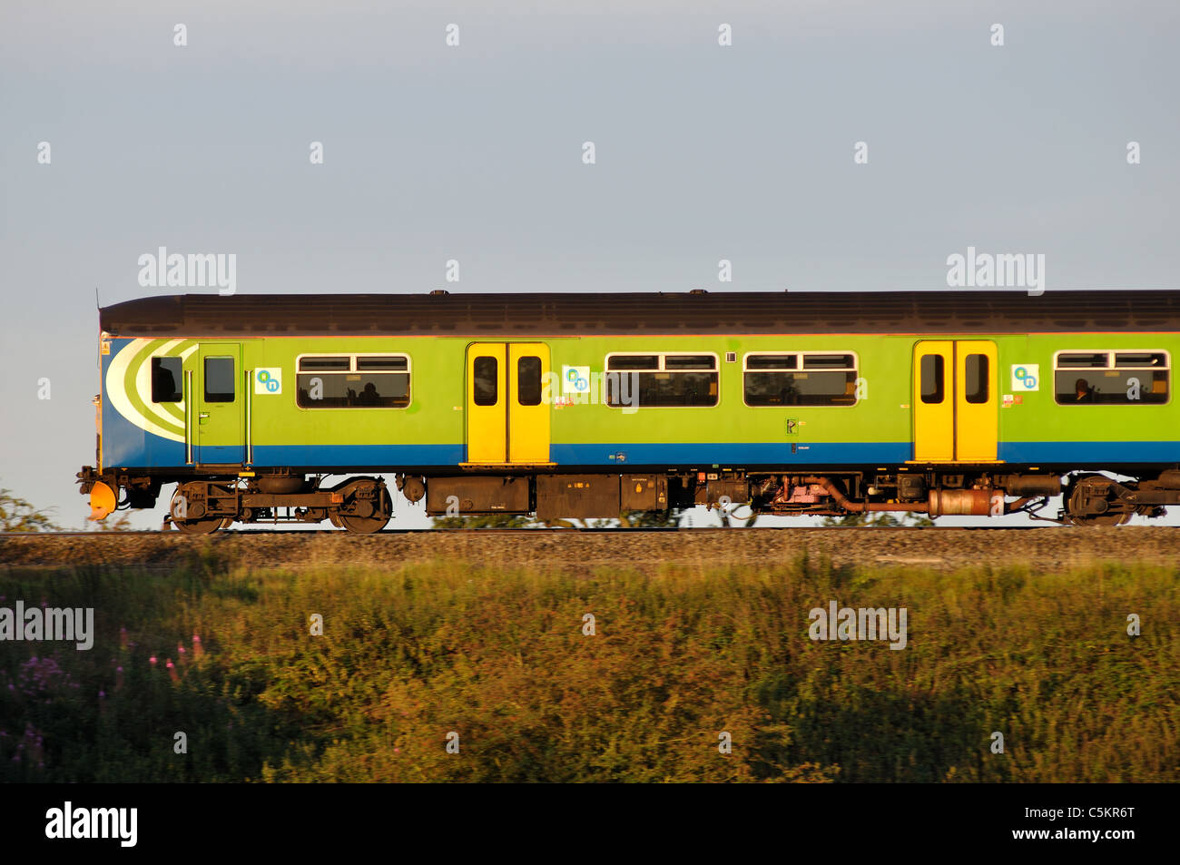 Network West Midlands diesel train side view Stock Photo - Alamy