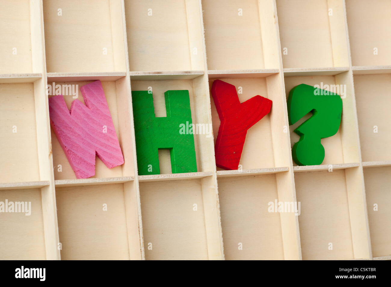 Letter blocks forming the word WHY Stock Photo - Alamy