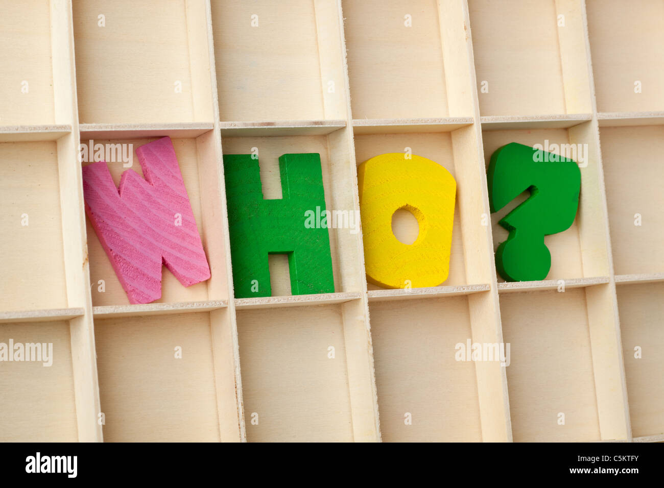 Wooden letter blocks forming the word WHO Stock Photo - Alamy