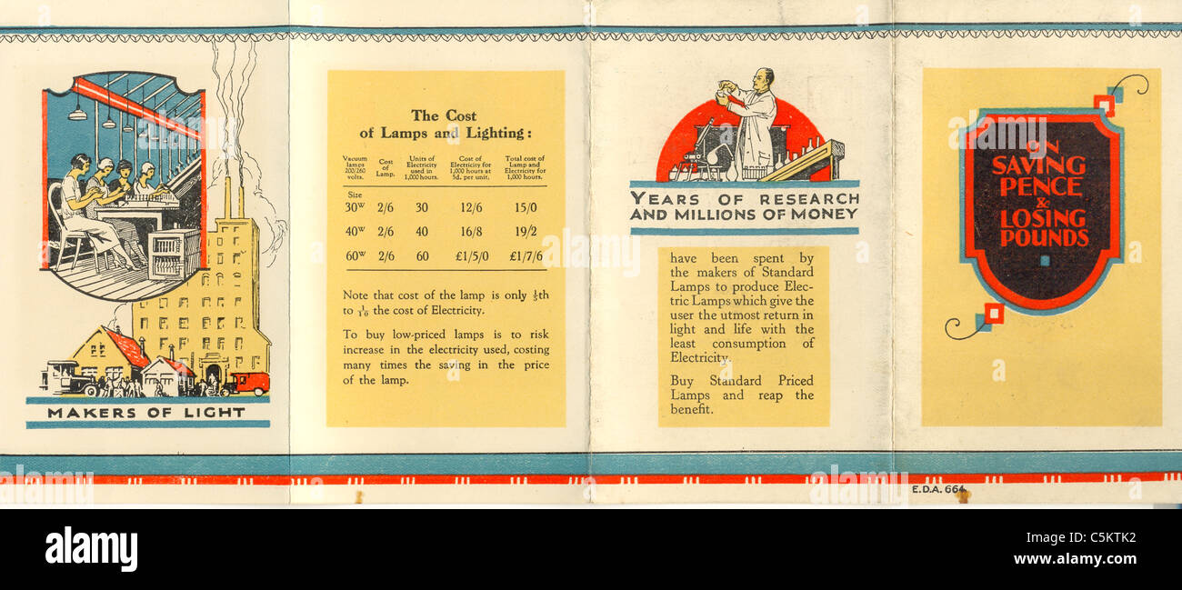 Leaflet on economising on electricity Stock Photo - Alamy