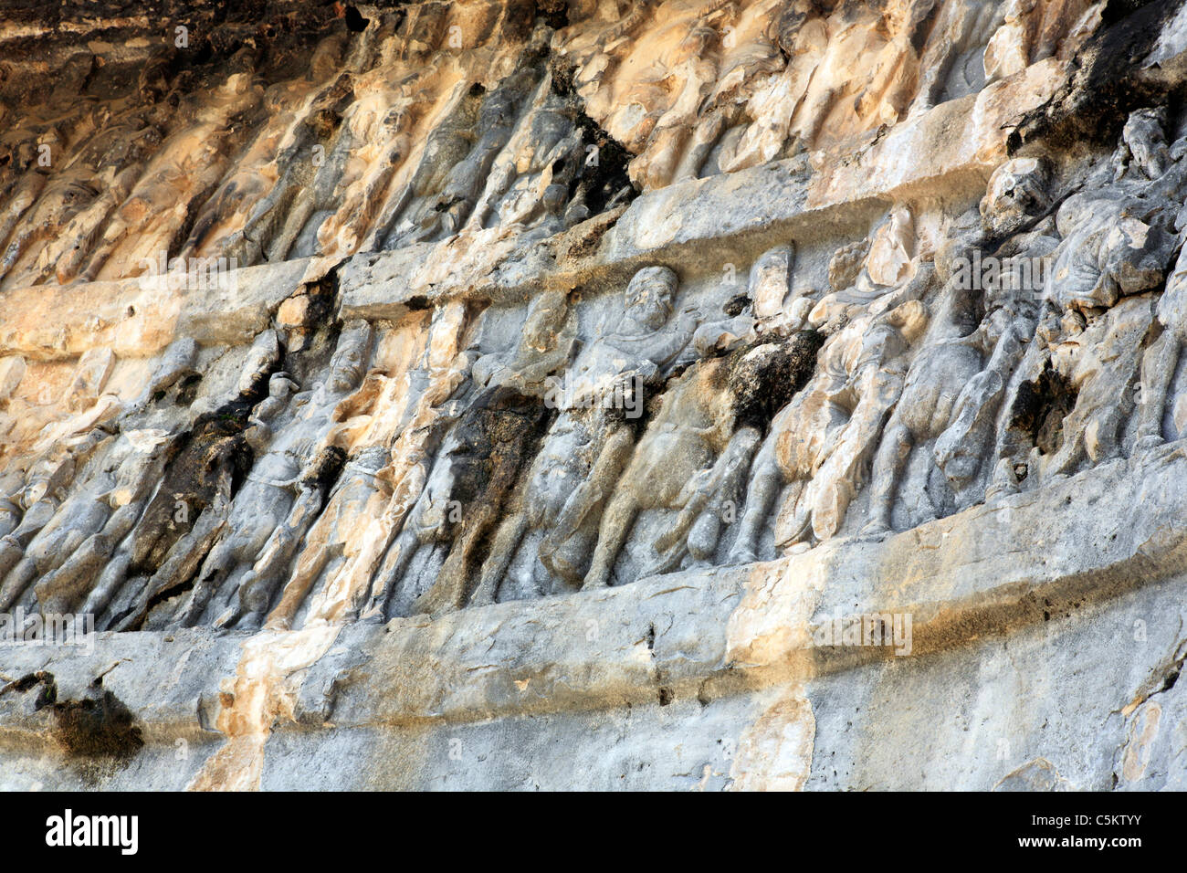 Relief of Sassanian king Bahram II (280 AD), near Bishapur, Province ...