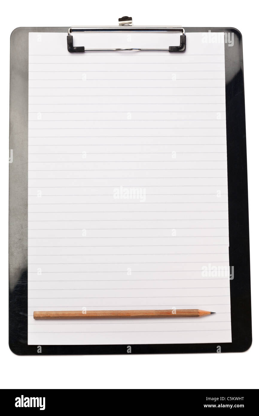 Pencil at the bottom of note pad Stock Photo - Alamy