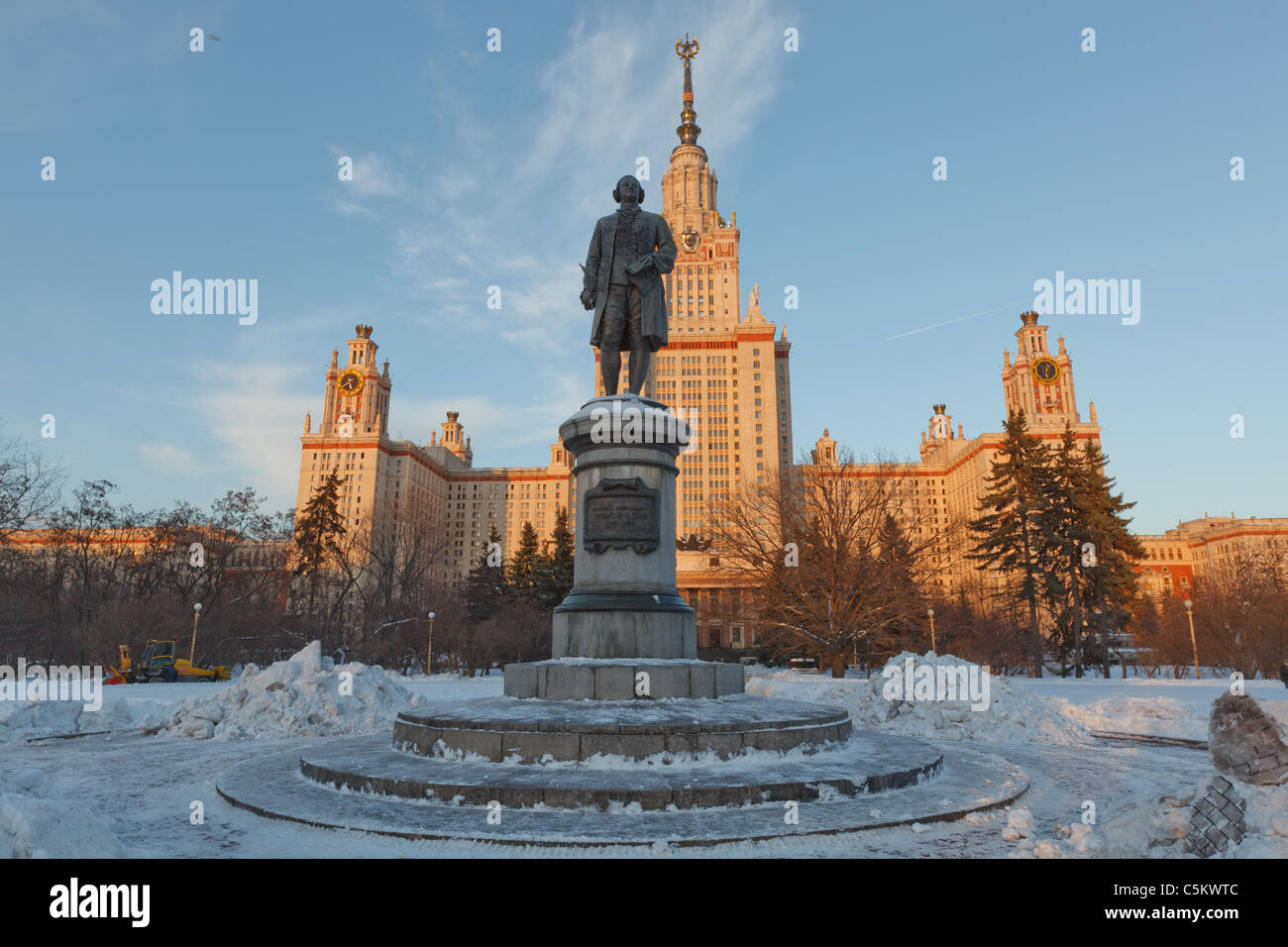 The Lomonosov Moscow State University Main Building Lomonosov Monument ...