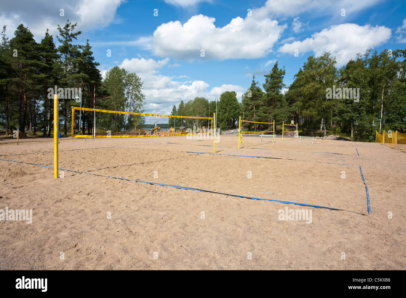 Beach volleyball fields Stock Photo - Alamy