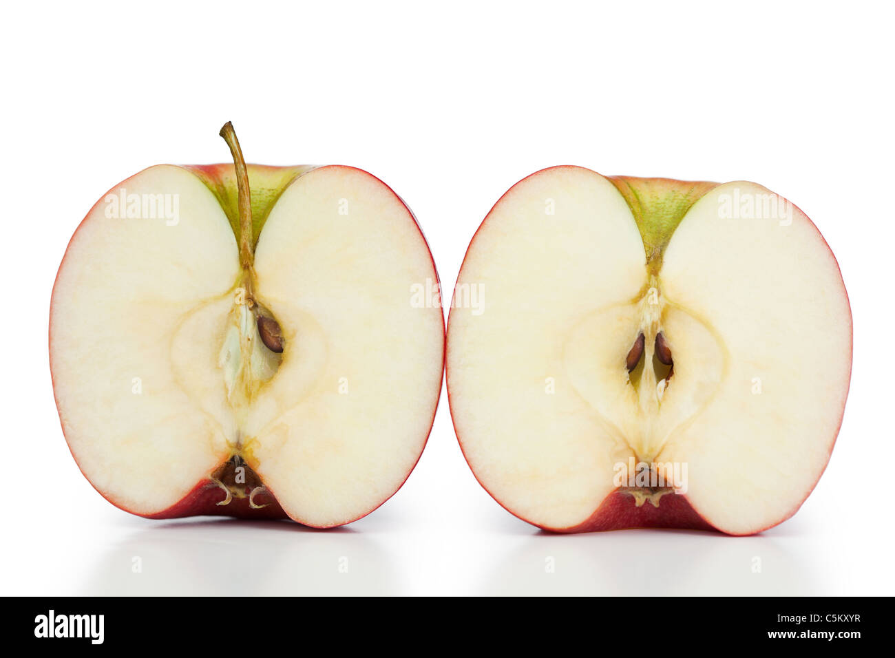 Halved green apple hi-res stock photography and images - Alamy