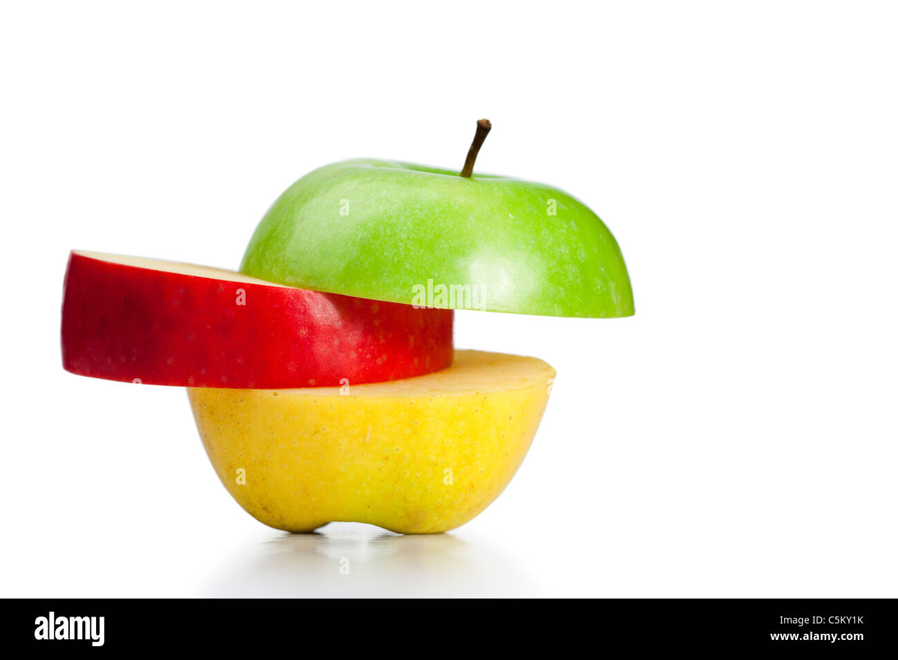Combination of green, yellow and red apples Stock Photo - Alamy