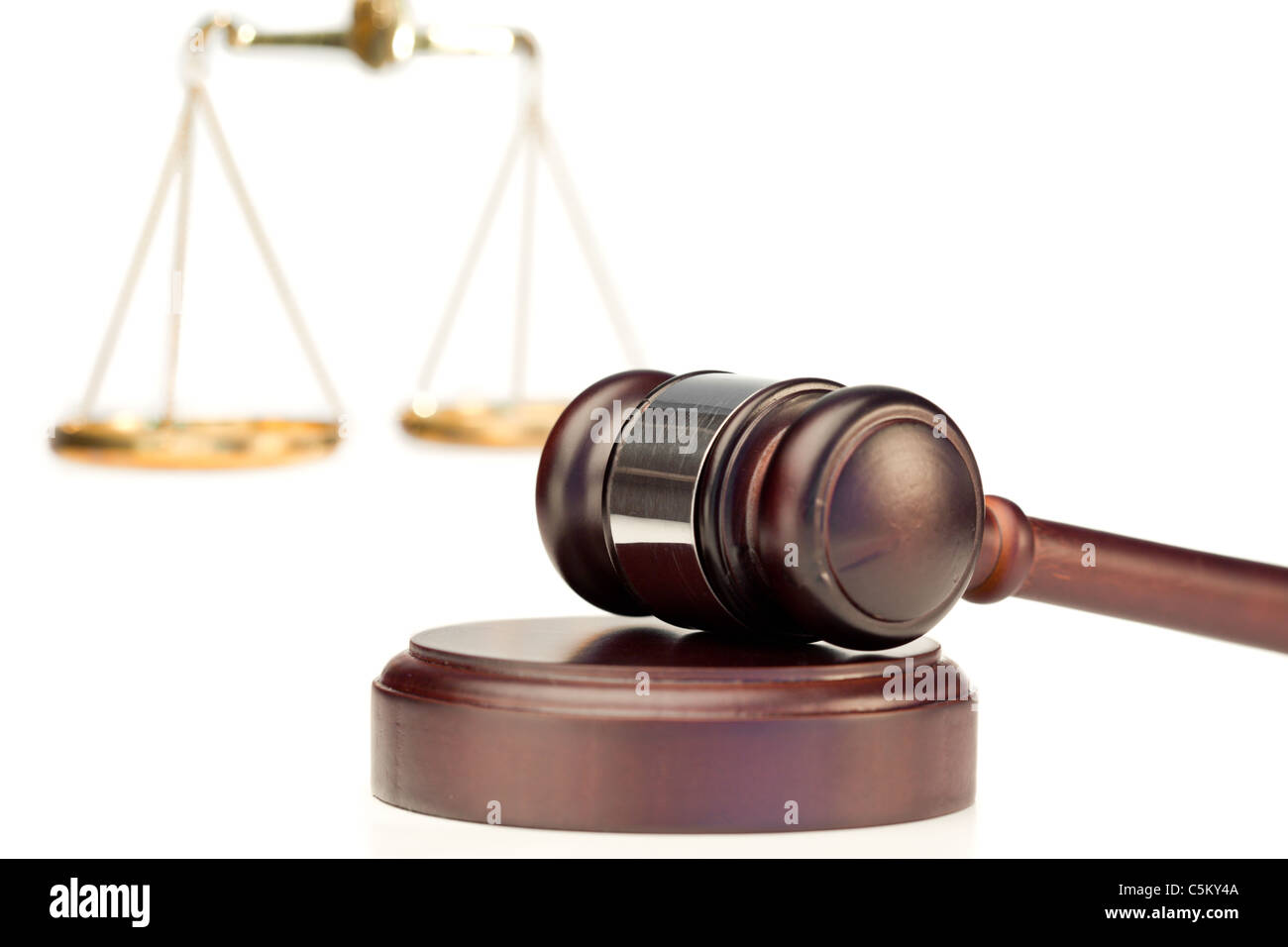 Gavel and scale of justice Stock Photo - Alamy