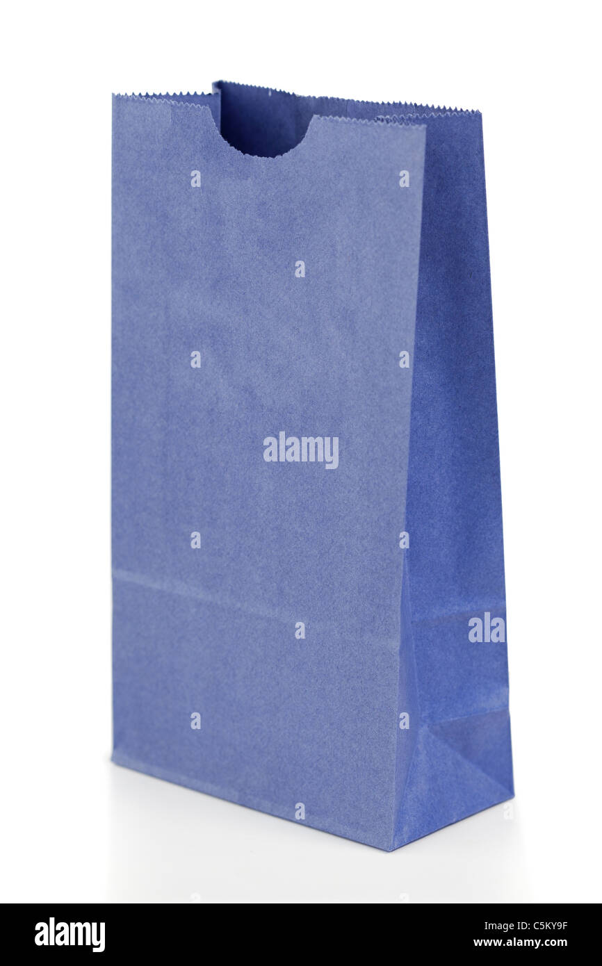 Angled blue paper bag Stock Photo - Alamy