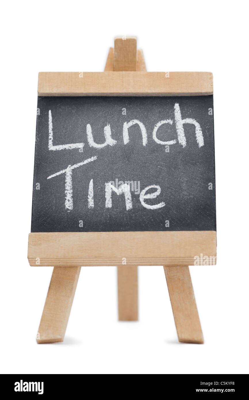 Chalkboard with the words lunch time written on it Stock Photo - Alamy