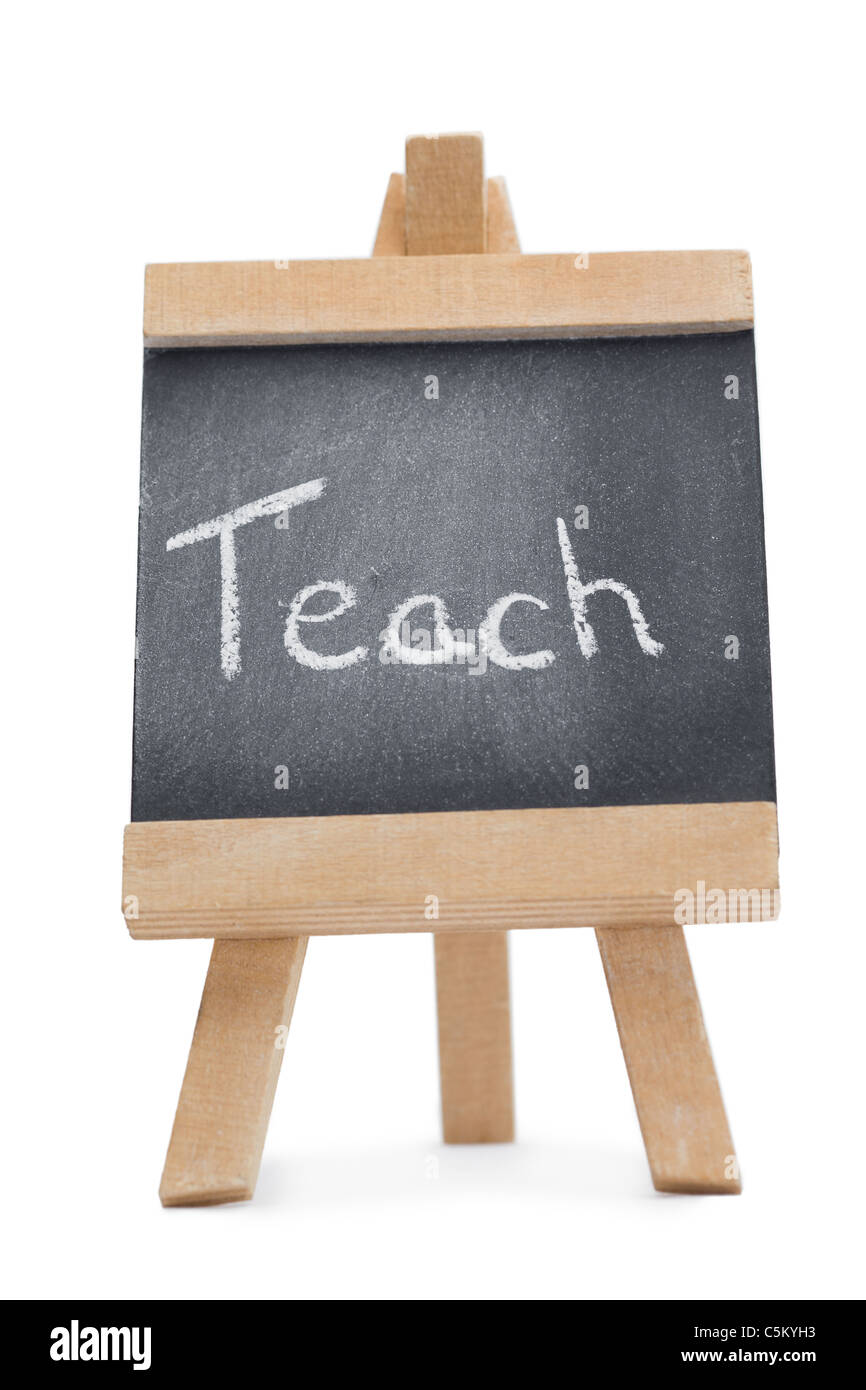 Chalkboard with the word teach written on it Stock Photo - Alamy