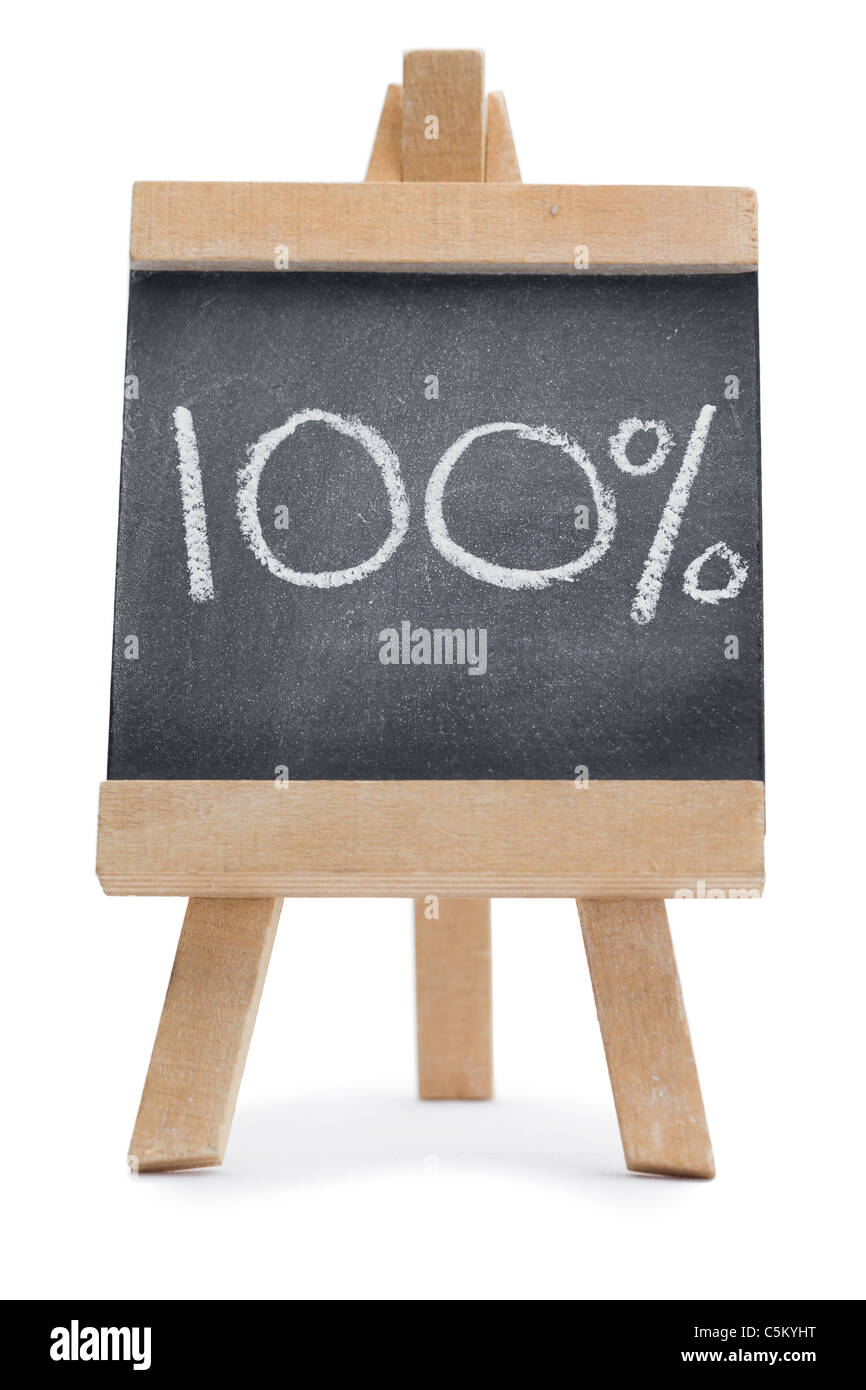 Chalkboard with a percentage Stock Photo - Alamy