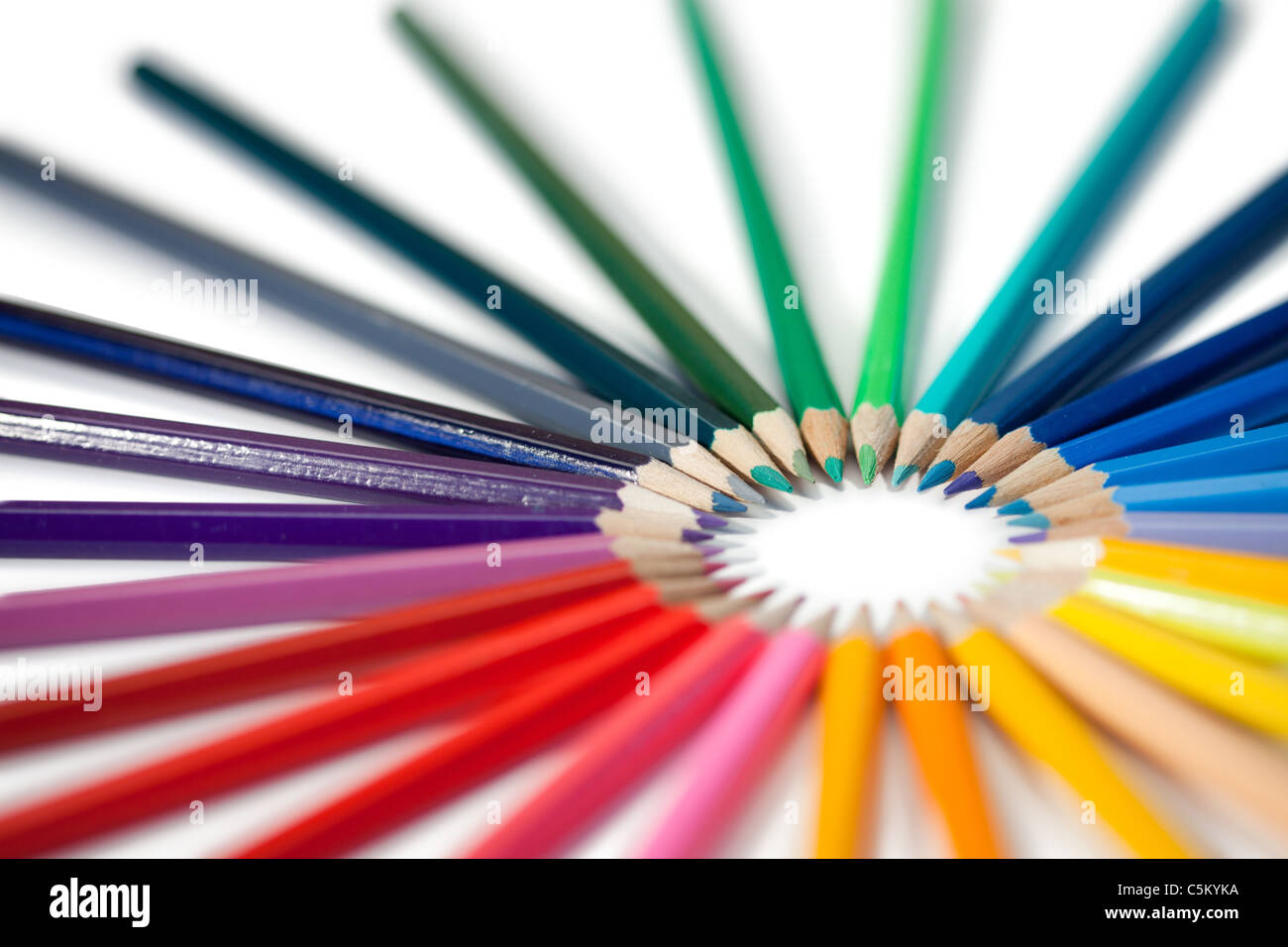 Angled color pencils star Stock Photo - Alamy