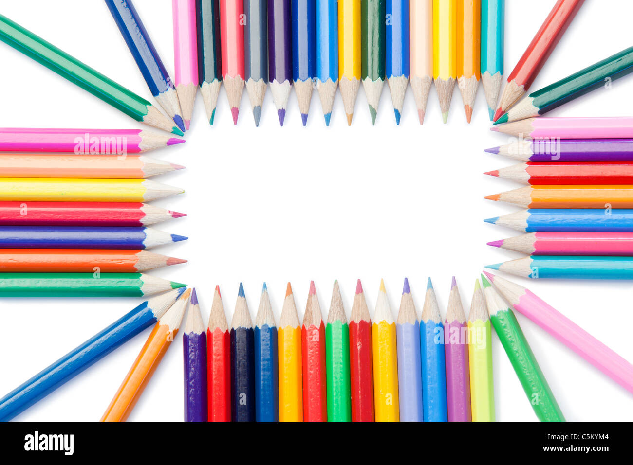 Color pencils rectangle Stock Photo - Alamy