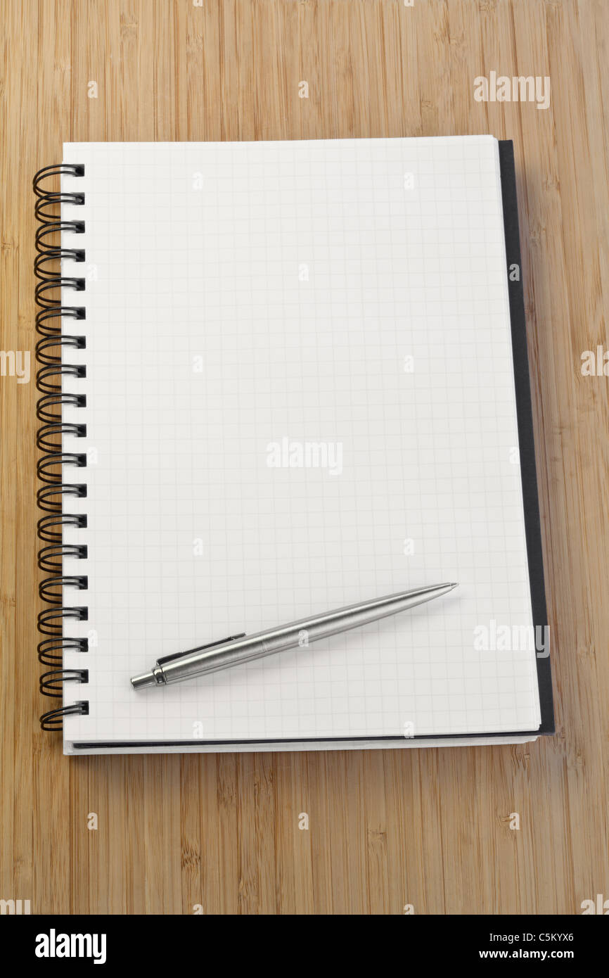 Notebook and pen Stock Photo - Alamy