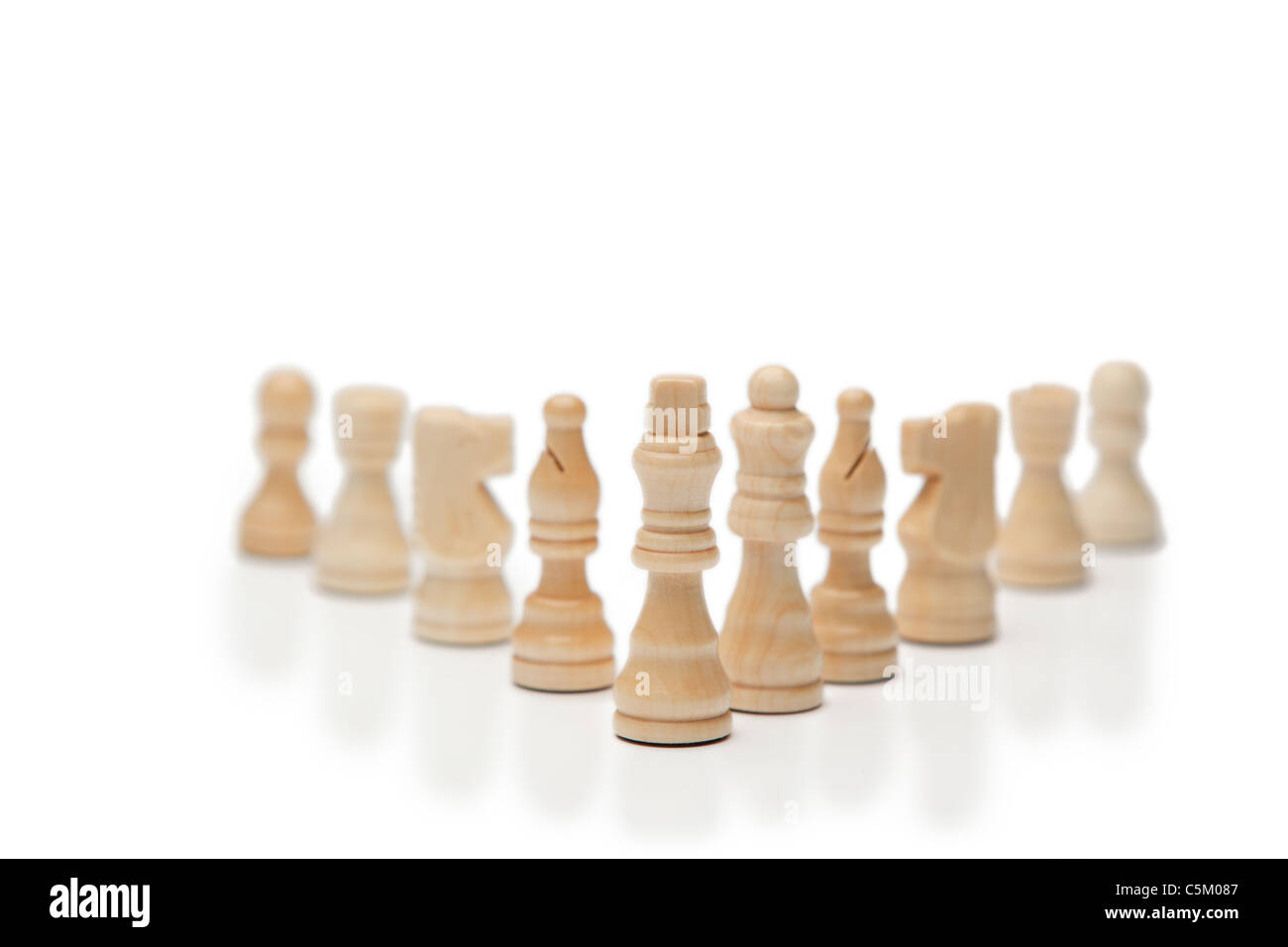 White pieces of chess Stock Photo - Alamy