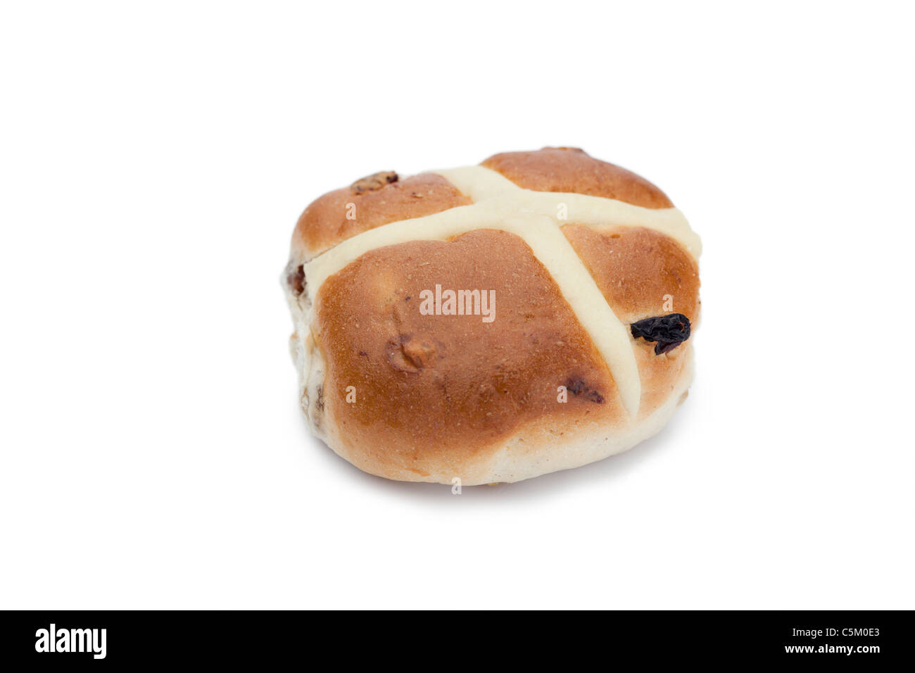 Hot cross bun isolated Stock Photo - Alamy