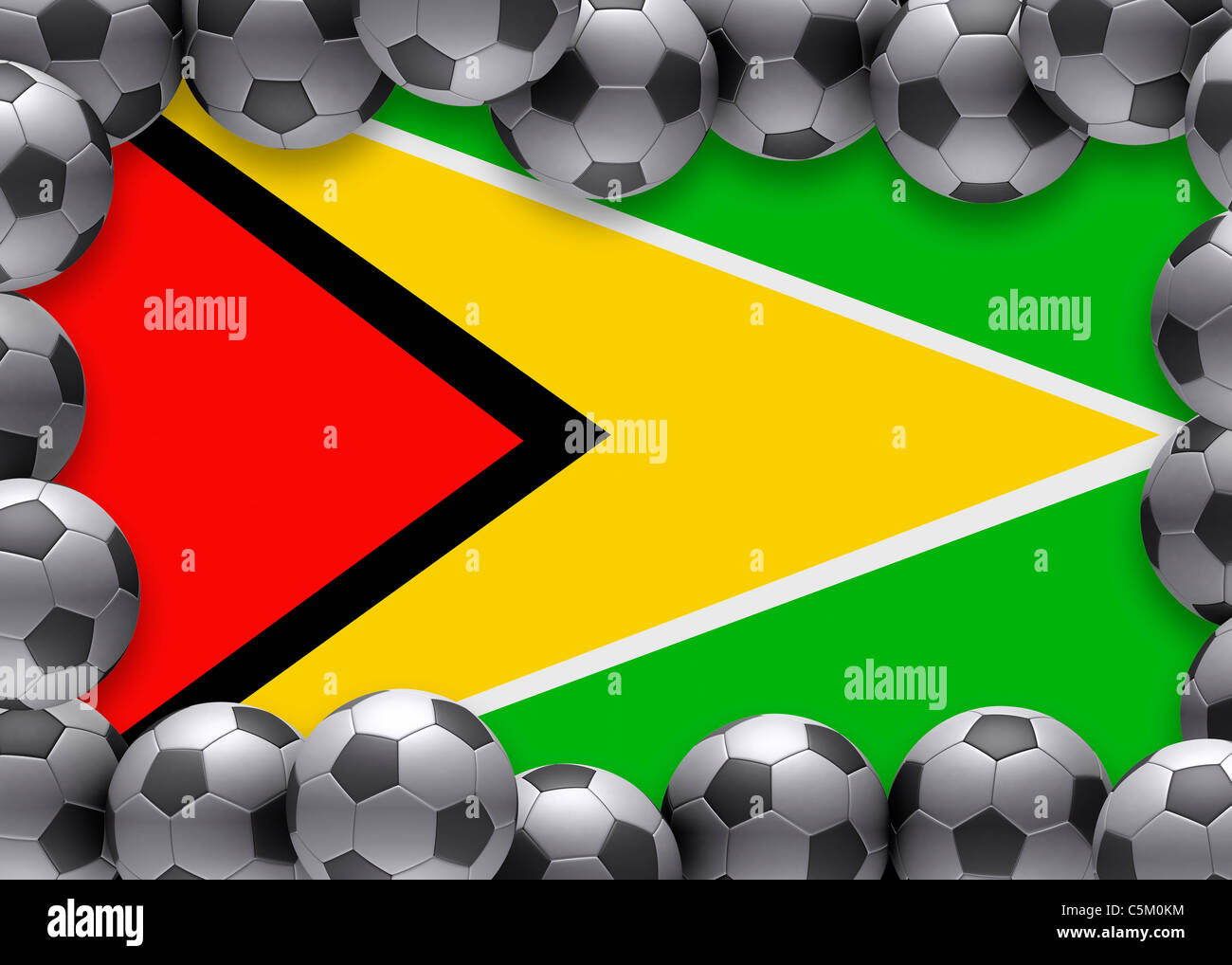 Flag of Flag of Guyana football soccer Stock Photo - Alamy