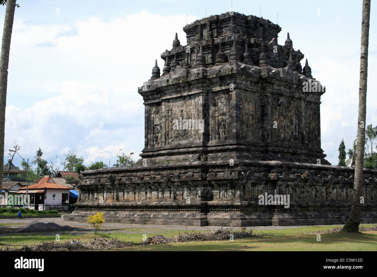 9th Century Buddhist Temple Mendut village Central Java Indonesia Stock ...