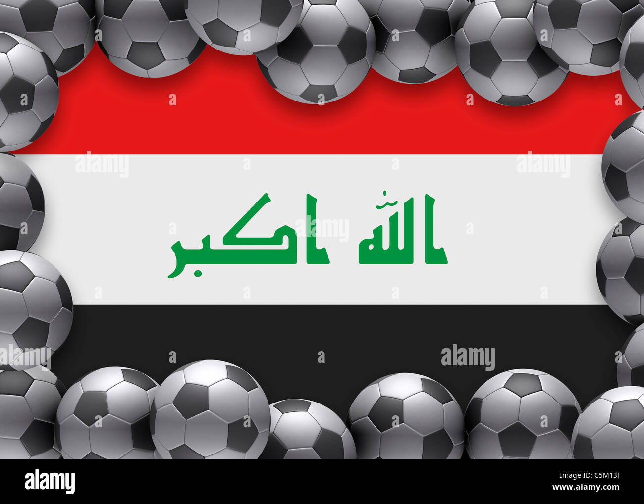 Flag of Iraq football soccer Stock Photo - Alamy
