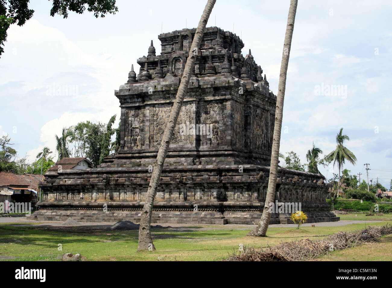 Mendut 9th century Buddhist Temple Mendut village Central Java ...